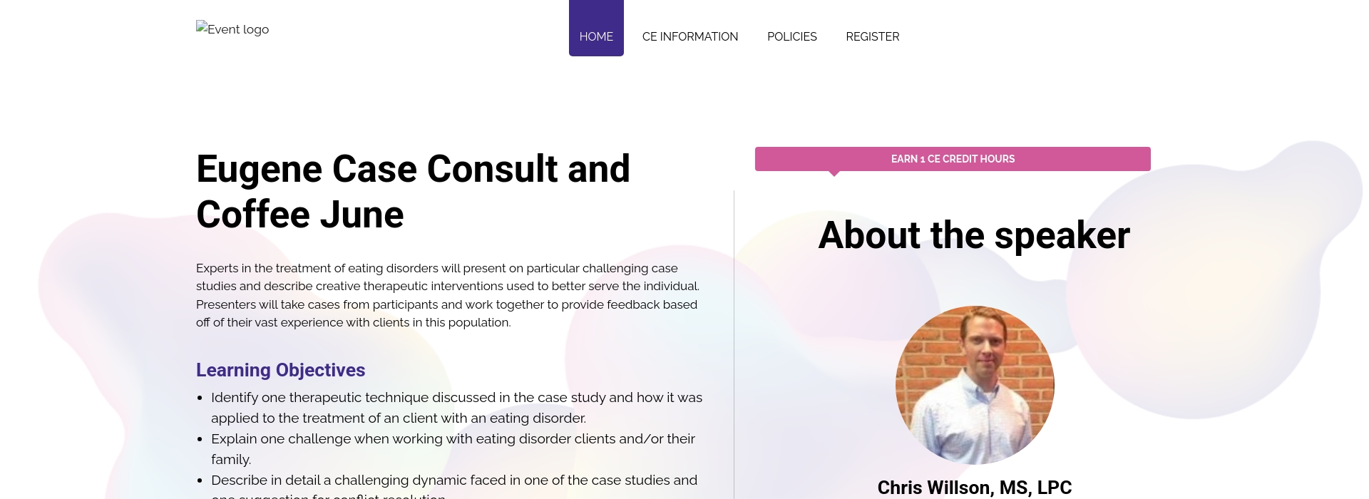 Eugene Case Consult and Coffee June